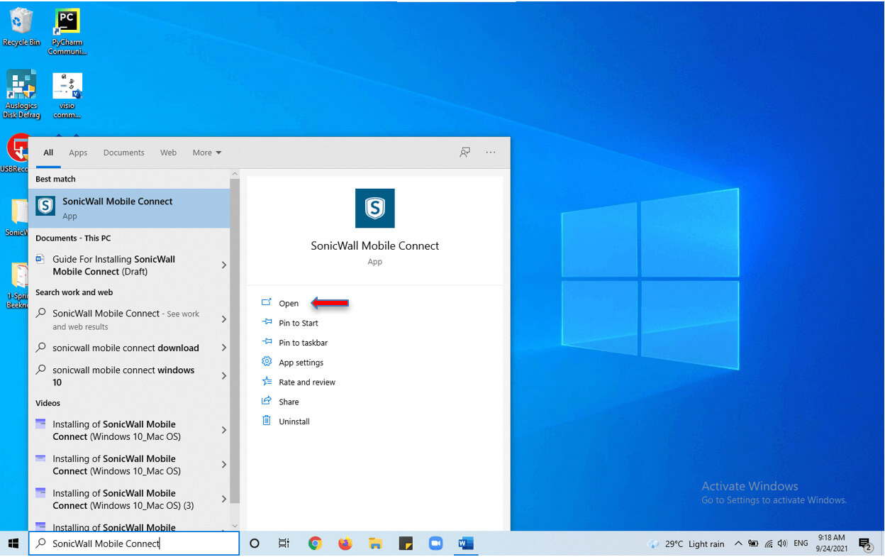 Install Sonicwall Mobile Connect - Nucleo Consulting